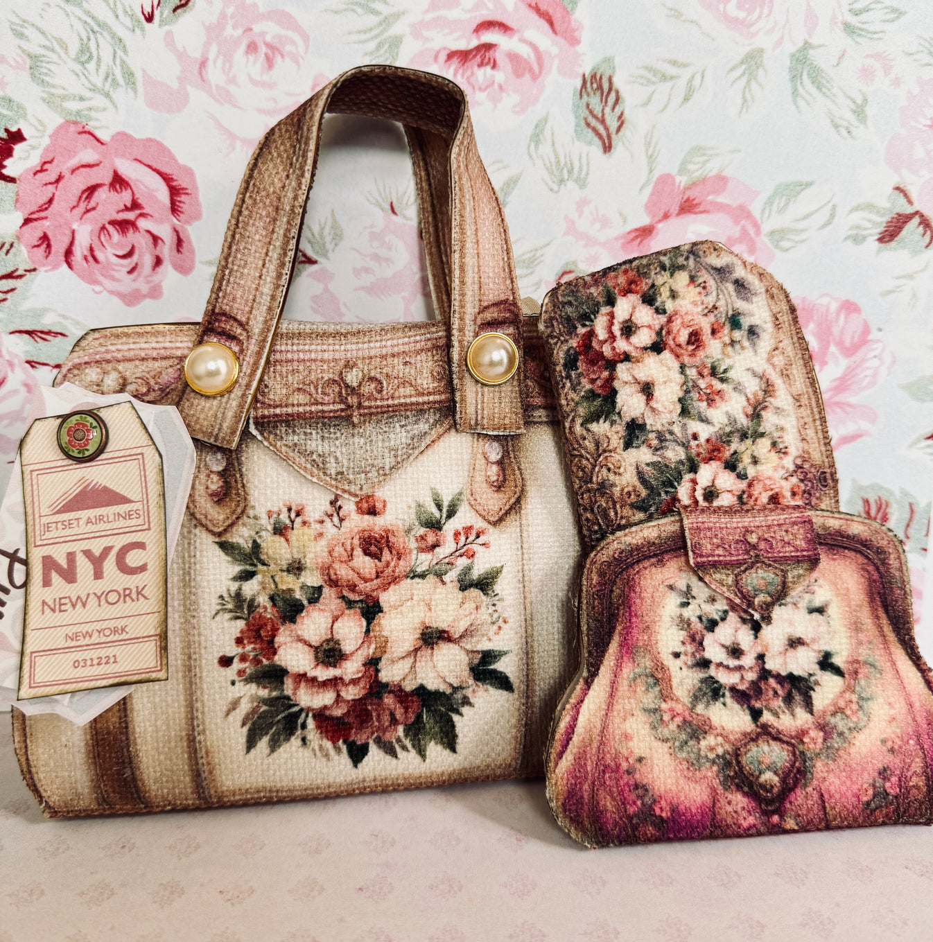 "Grandma's Purse" Junk Journal Fabric & Paper Kit – Vintage Press Studio